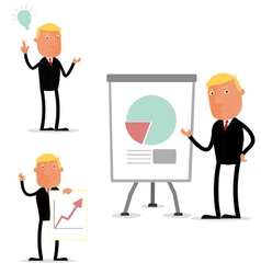 Businessman is making presentation cartoon flat Vector Image
