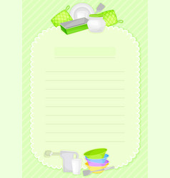Vertical recipe card for notes making about food Vector Image