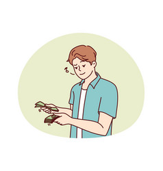 Cartoon happy foot holding hands Royalty Free Vector Image