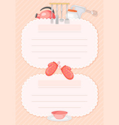Vertical recipe card for notes making about food Vector Image