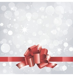 Abstract silver light background with red ribbon Vector Image