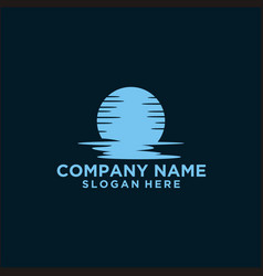 Dolphin moon bay beach sea logo Royalty Free Vector Image