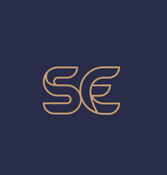 Metal blue alphabet letter se s e logo company Vector Image