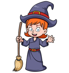 Witch emoticon with cauldron Royalty Free Vector Image