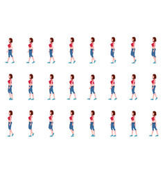 Full walk cycle sequence animation man in motion Vector Image