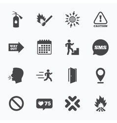 In case of fire emergency plan stick figure Vector Image