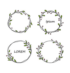 Wreath leaf circle border frame Royalty Free Vector Image