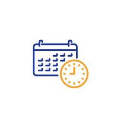 Calendar and clock icon schedule Royalty Free Vector Image