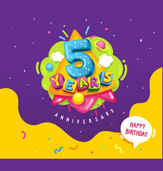 Happy birthday 5 years Royalty Free Vector Image