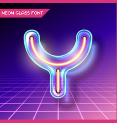 Neon city font sign number 7 signboard seven Vector Image