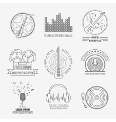 Musical instruments logos and badges graphic Vector Image