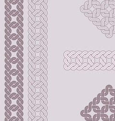 Coptic ornament frame border corners Royalty Free Vector