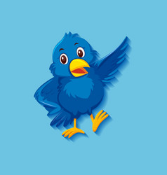 Cute blue bird cartoon character Royalty Free Vector Image