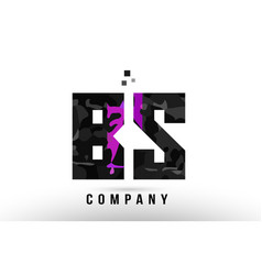 Alphabet letter combination bs b s with grunge Vector Image