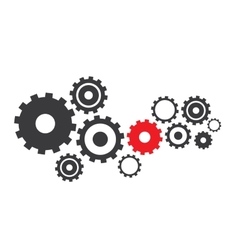 Cogs and gears interlocking design Royalty Free Vector Image