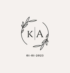 Ka initial wedding monogram logo Royalty Free Vector Image