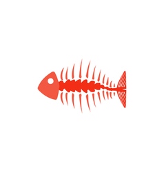 Black skeleton fish icon scary fishbone anatomy Vector Image