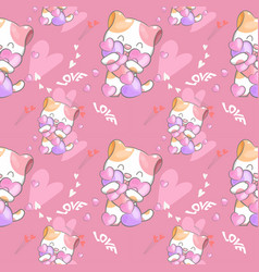 Cute cat gaming animal game Royalty Free Vector Image