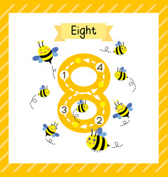 Number 8 transportation tracing worksheet Vector Image