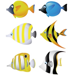 Collection of tropical fish Royalty Free Vector Image