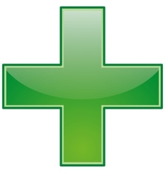 Green cross medical symbol Royalty Free Vector Image