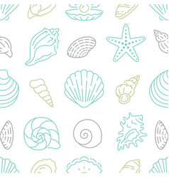 Seamless background with sea shells Royalty Free Vector