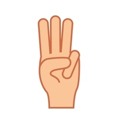 Number four hand gesture Royalty Free Vector Image