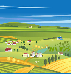 Rural landscape Royalty Free Vector Image - VectorStock