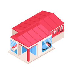 Isometric store building Royalty Free Vector Image