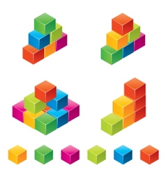 Plastic building blocks toy bricks cartoon icon Vector Image