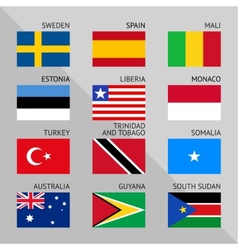 Rectangular flags of 2018 world cup countries Vector Image