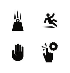 Fall down stairs warning sign Royalty Free Vector Image