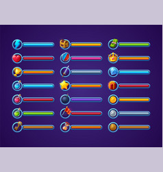 Cartoon power level bars fantasy game interface Vector Image