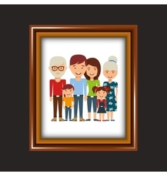 Family in picture frame Royalty Free Vector Image