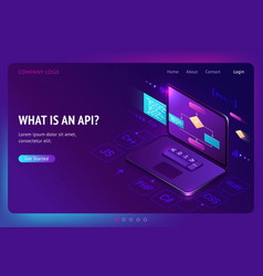 Isometric developing programming and coding Vector Image