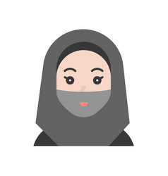 Beautiful face of arabic muslim woman in hijab Vector Image