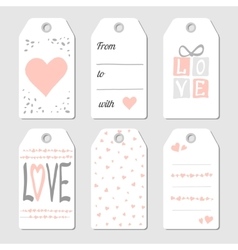 Pack love tags valentines labels set Royalty Free Vector
