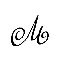 Hand painted letter m dry brush modern lettering Vector Image