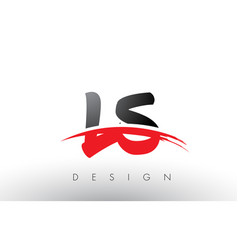 Ls l s letter logo design with swoosh and black Vector Image