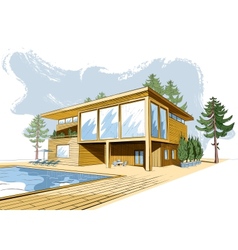Modern house Royalty Free Vector Image - VectorStock