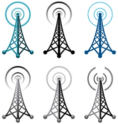 Cellular communication satellite tower isolated Vector Image