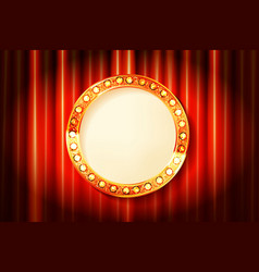 Gold round frame cinema on a white background Vector Image