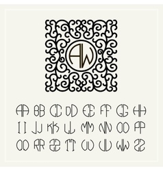 Vintage monogram letters decorative ornamental Vector Image