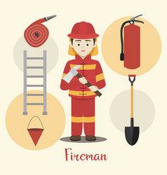 Firefighter id badge design template Royalty Free Vector