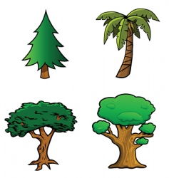 Spring or summer forest background with stylized Vector Image