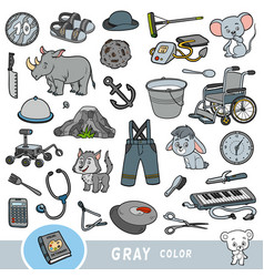 Colorful set of yellow color objects visual Vector Image