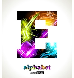 Design light effect alphabet letter e Royalty Free Vector