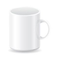 Realistic white cup isolated on transparent Vector Image