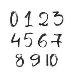 Numbers set in hand drawn calligraphy style Vector Image