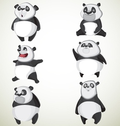Adorable pandas in flat style Royalty Free Vector Image